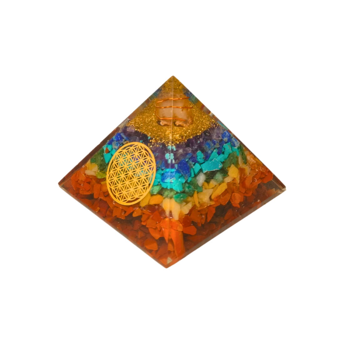 7 Chakra Orgone Pyramid, Height 2.5 Inches (₹600)