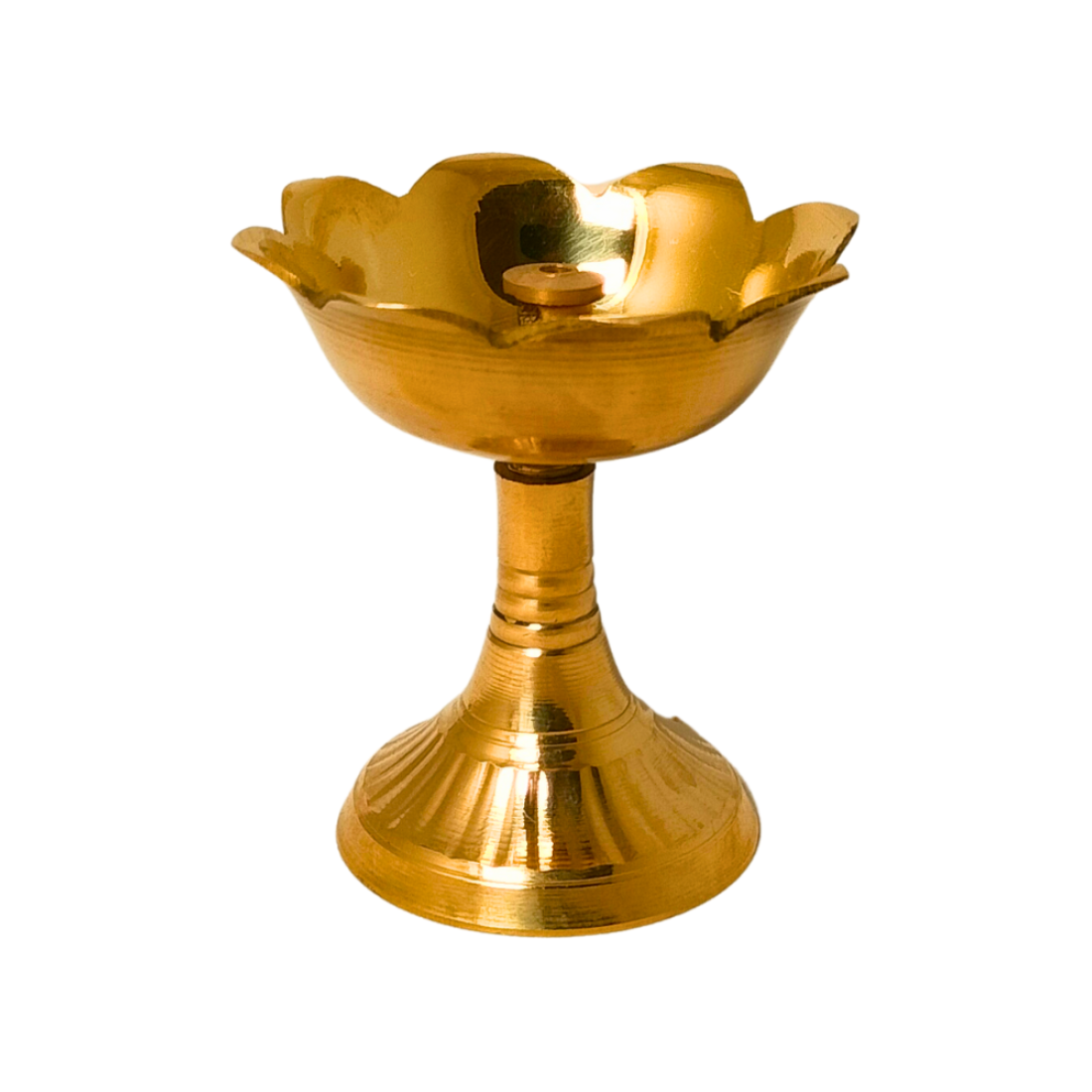 Brass Devdas Diya (Height 3 Inch) – Flower Petal Pital Jyot Oil Lamp ...