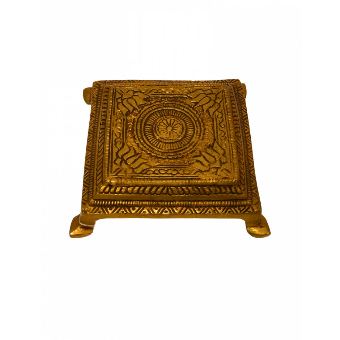 Brass Chowki Pooja Stand | Pital Paat Choki for Mandir | Rectangle Puja ...