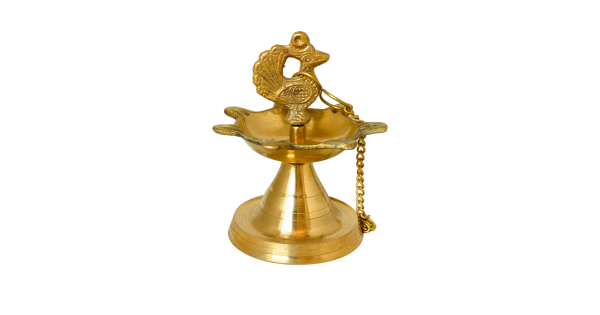 Brass Hanging Diya 7 mukhi, Laman Divi, 7 faced oil Lamp (Height 4 ...