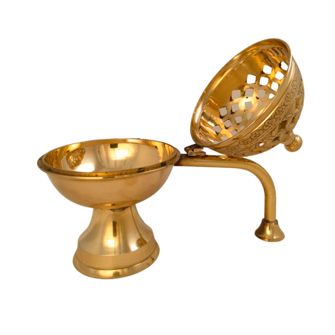 Brass Dhoop Dani Incense Burner Loban Stand Dhooparat (Length 6 Inches ...