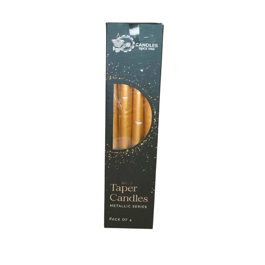 Popular Candles Gold Taper Candles Metallic Series Pack of 4 (₹279)