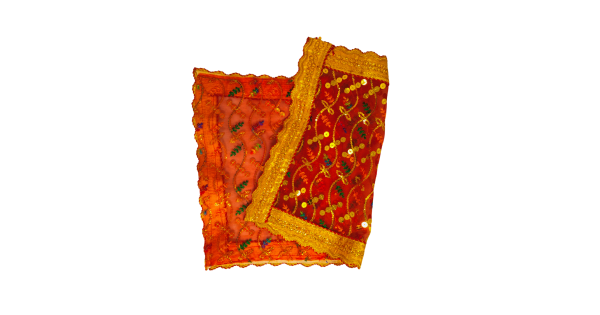 Chunri/Chunni with Golden Embroidery and Lace to Used for Mata Rani ...