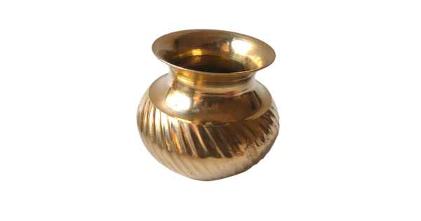 Brass Pooja Kalash (Lehar design) / Peetal Lota for Pooja (Height 3 ...