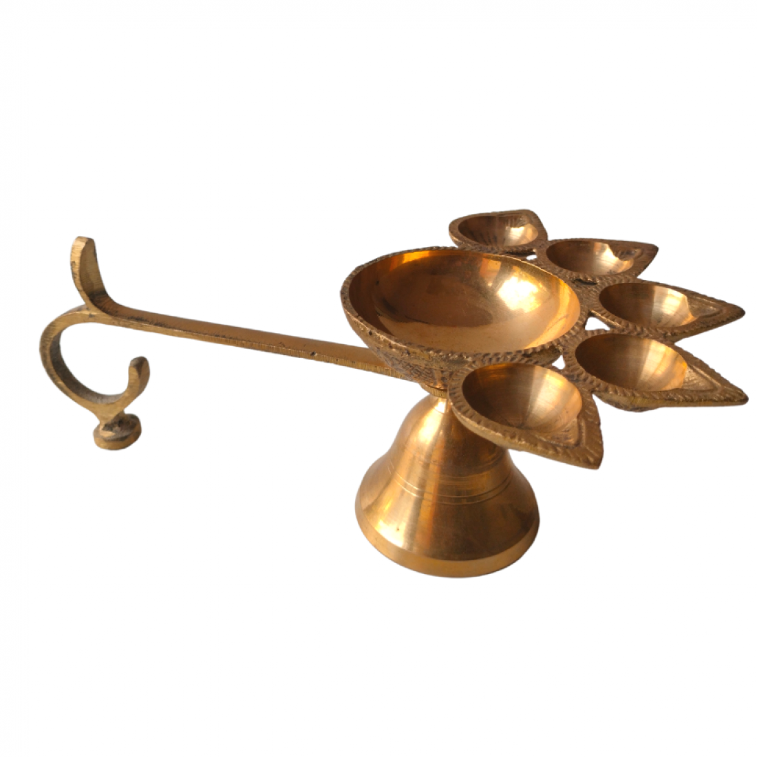 Brass Aarti Five Diya/ Pancharti/ Panch Aarti (Length 8 Inches) (₹780)