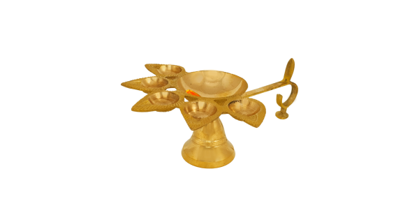 Brass Aarti Five Diya/ Pancharti/ Panch Aarti (Length 5 Inches) (₹560)